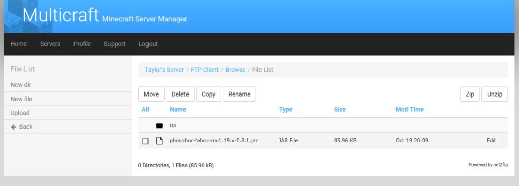 Installing Mods On A Minecraft Java Server Using Multicraft And The ...